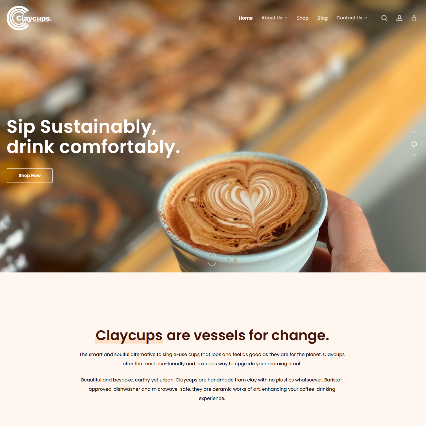 Claycups - Environmentally friendly clay coffee cups. Recycle, Reuse.